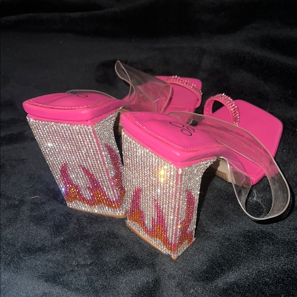 Forever 21 | Shoes | Forever 2 Pink Rhinestone Heels | Poshmark